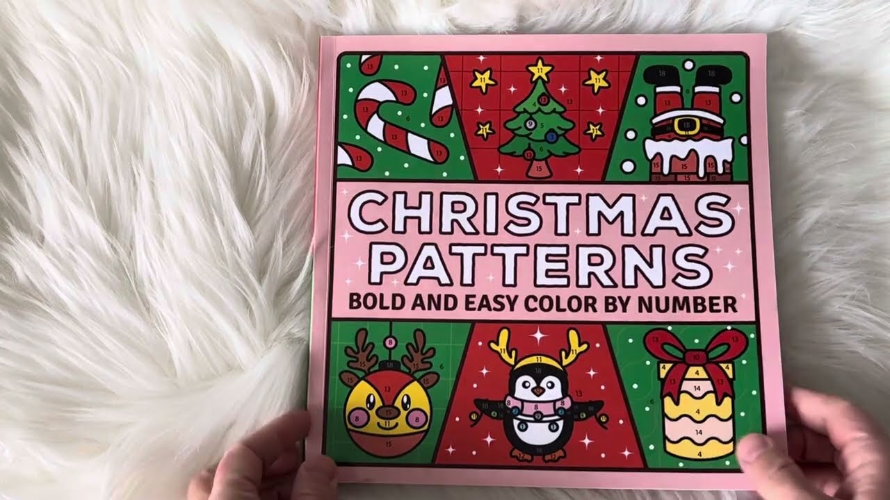 Christmas Patterns Color By Number Coloring Book | Crayon Tales | Flip Through & Completed Pages 
