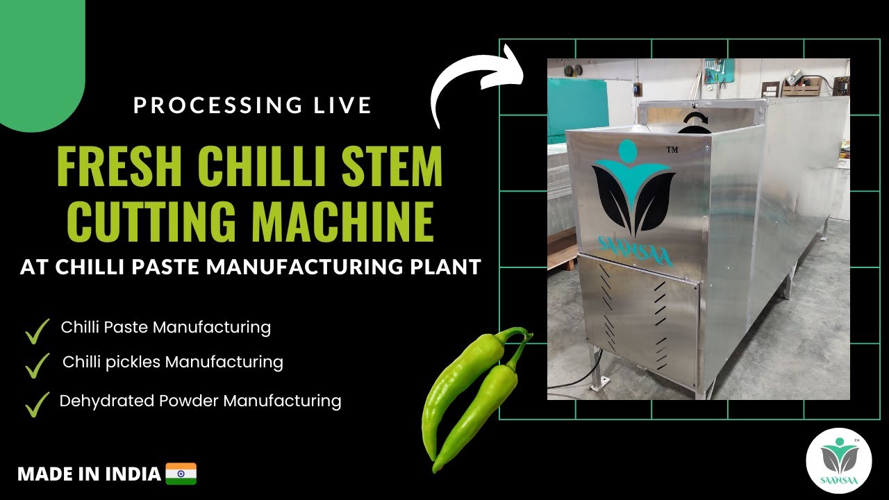 Fresh Green Chilli stem cutter live customer experience. | Saansaa Machines