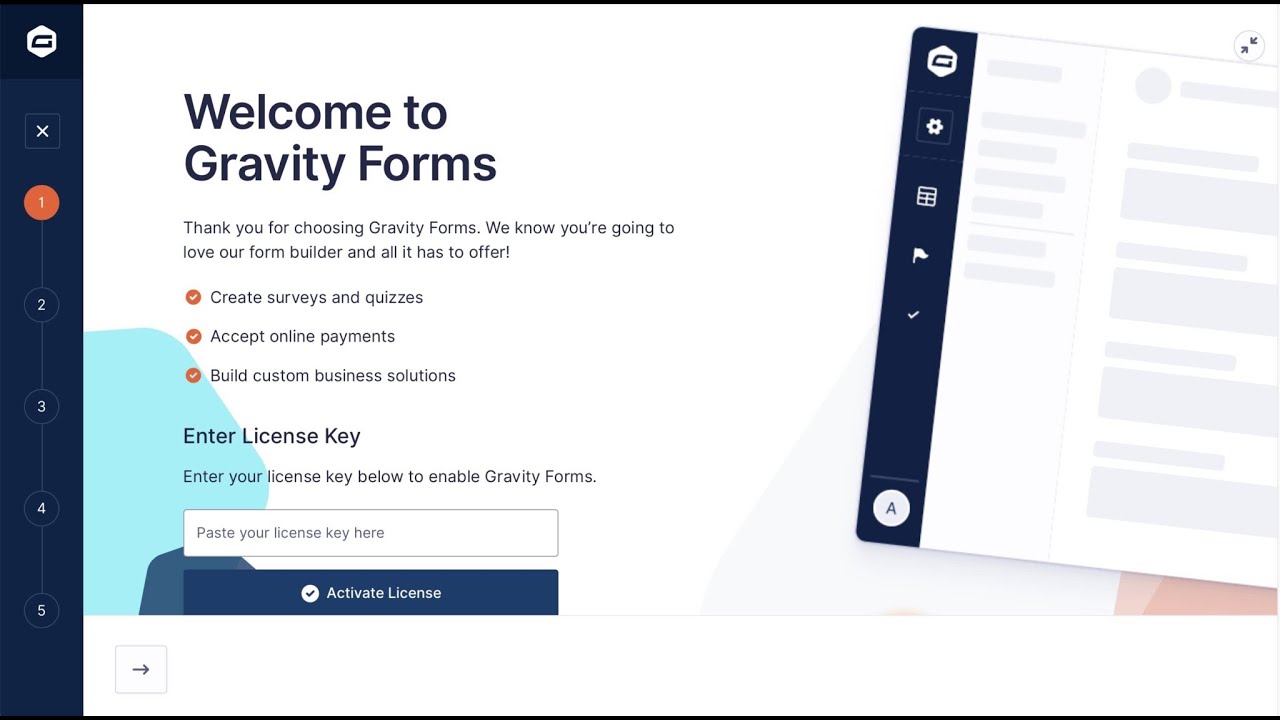 Gravity Forms 2.7 Startup Wizard Overview