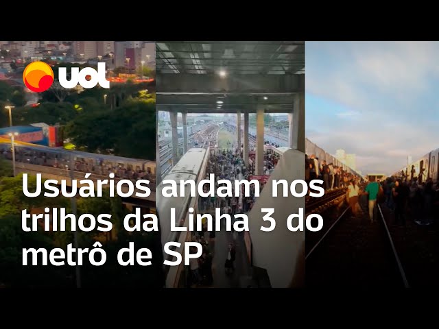 Metrô de SP: Linha 3 é paralisada, e usuários andam nos trilhos; veja
