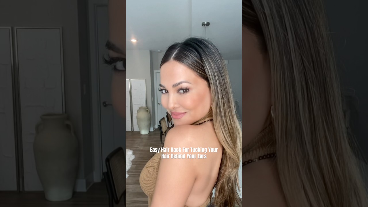 Easy Hair Hack For Tucking Your Hair Behind Your Ears✨ #ootd #grwm #hairstyle #beauty #hairtutorial