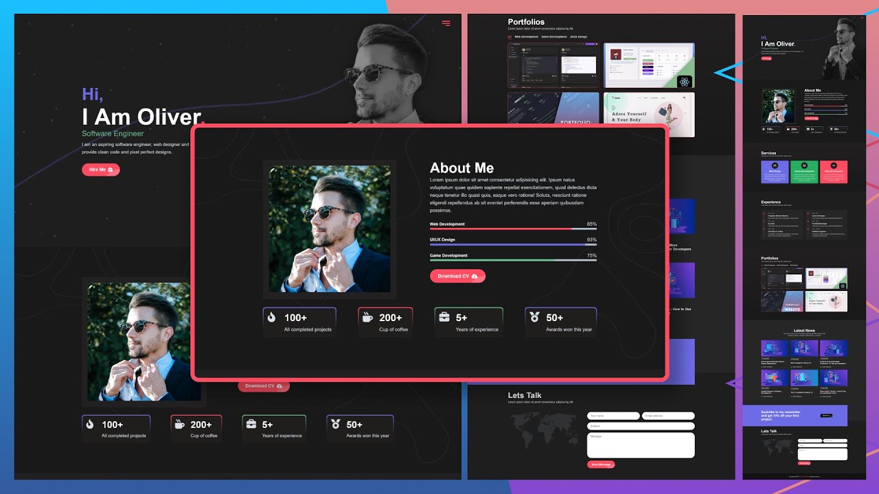 React Website Tutorial - Beginner React JS Responsive Portfolio Project