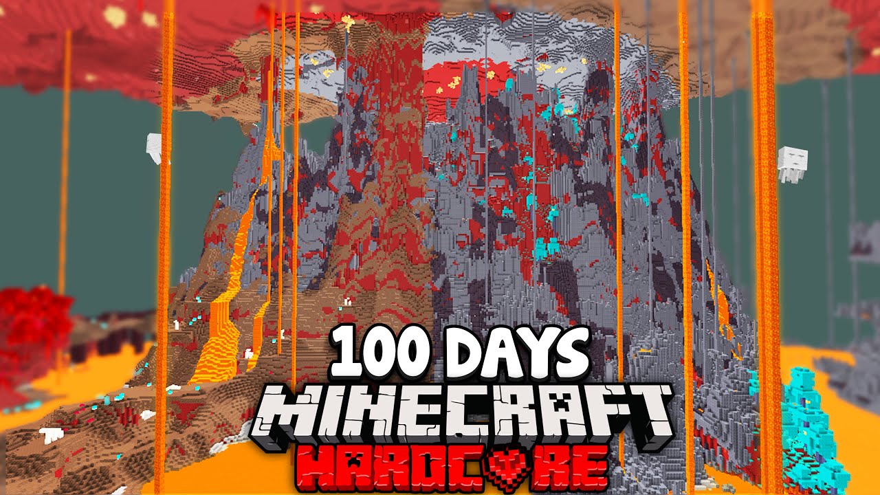 I Survived 100 Days In An AMPLIFIED NETHER In Hardcore Minecraft... Here's What Happened