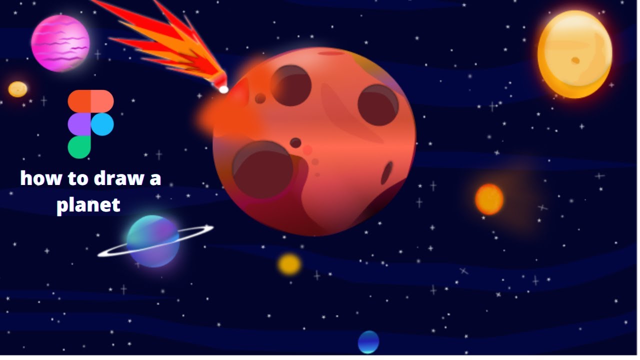 easy way to draw planet | Illustrations in Figma|Designing a planet Illustration using Figma