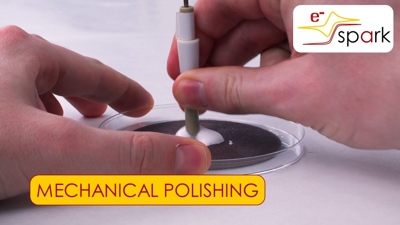 Mechanical polishing of an electrode