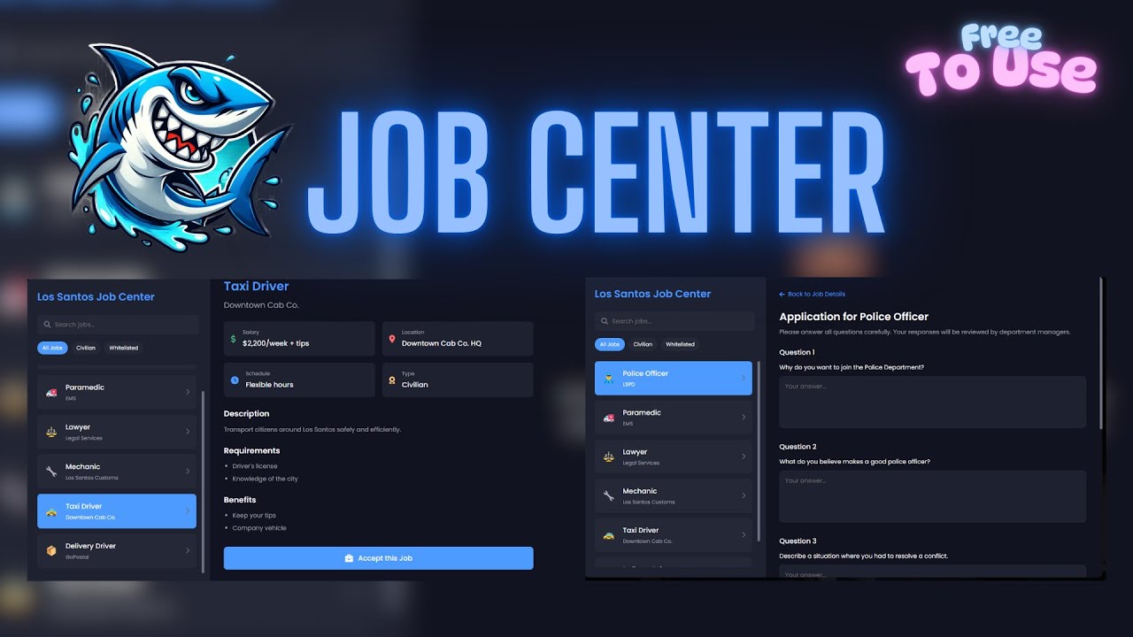 [QBCore] - Advanced Job Center System - FiveM Releases - Cfx.re Community