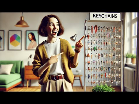 π Ikee Design Wooden Rotating Two-Sided Jewelry Display Stand | Best Keychain Collection Display π