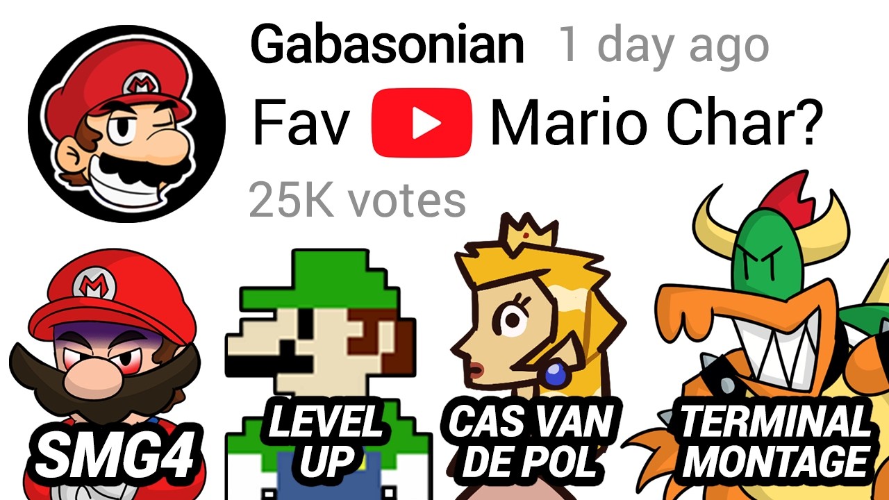 Funny YouTube Mario Characters Poll Compilation - Gabasonian