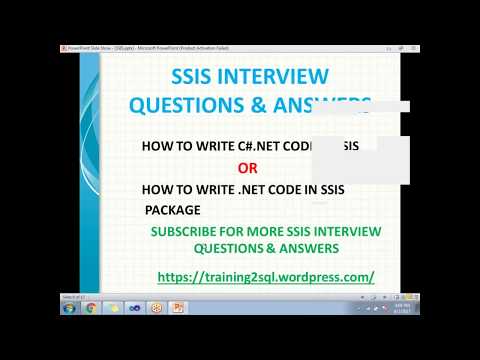 Learn SSIS INTERVIEW QUESTIONS |HOW TO WRITE C NET CODE IN SSIS | Net in SSIS - Mind Luster
