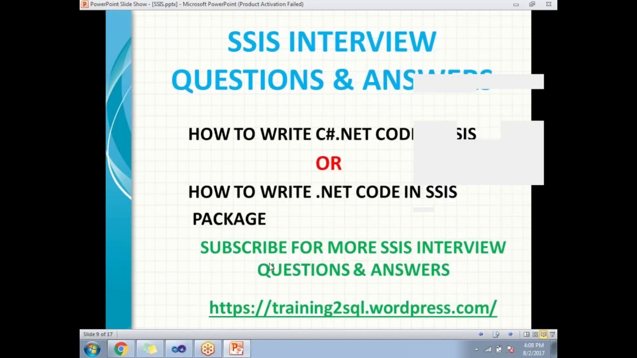 SSIS INTERVIEW QUESTIONS |HOW TO WRITE C#.NET CODE IN SSIS | .Net in SSIS