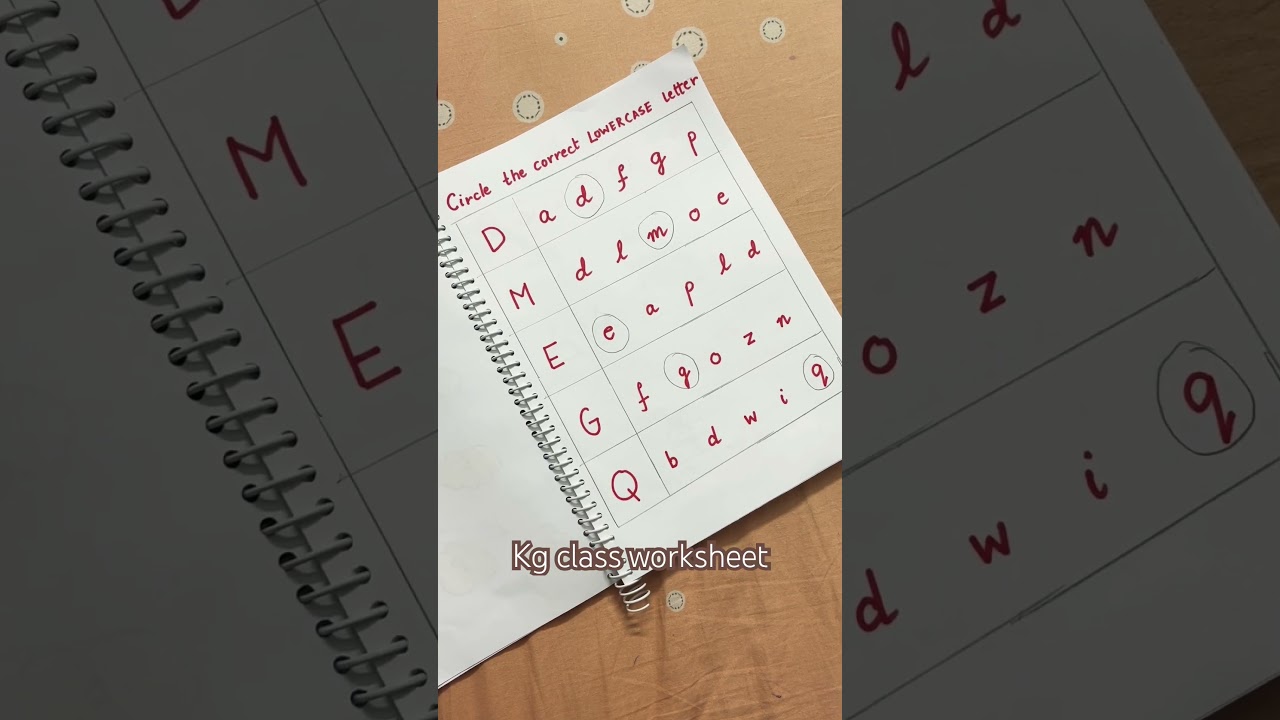 Identification of lowercase letters- KG class worksheet