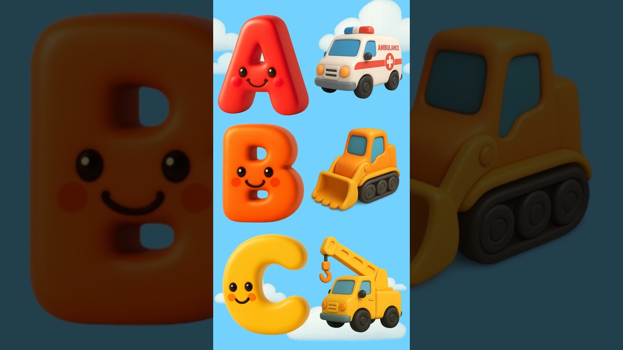🚗ABC Vehicles Song (A-H) | Fun Alphabet & Phonics for Kids