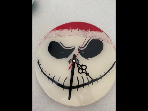 Easy acrylic painting and resin Jack Skellington from nightmare before xmas face on a clock tutorial