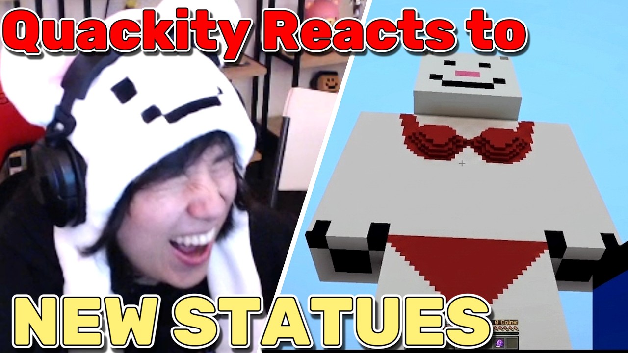 Quackity Reacts to NEW STATUES Created by The Dutch (Jeremy , Duncan & Don) on QSMP 2 Minecraft