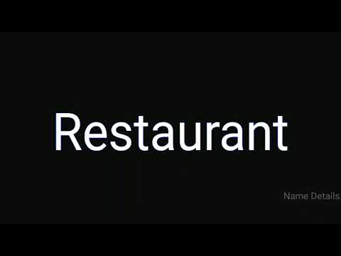 How To Pronounce Restaurant In German | How To Say Restaurant In German | Pronouncation Restaurant