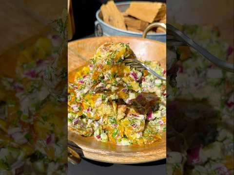 Old Bay Smashed Potato Salad π₯ #vegan #potatosalad #veganrecipes #veganfood #summerrecipes #bbq