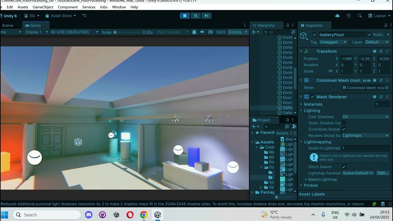 Unity Creative core pathway: Post processing video