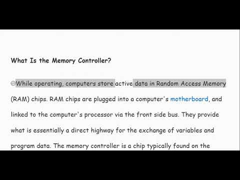 What is the Memory Controller? Memory Controller explained