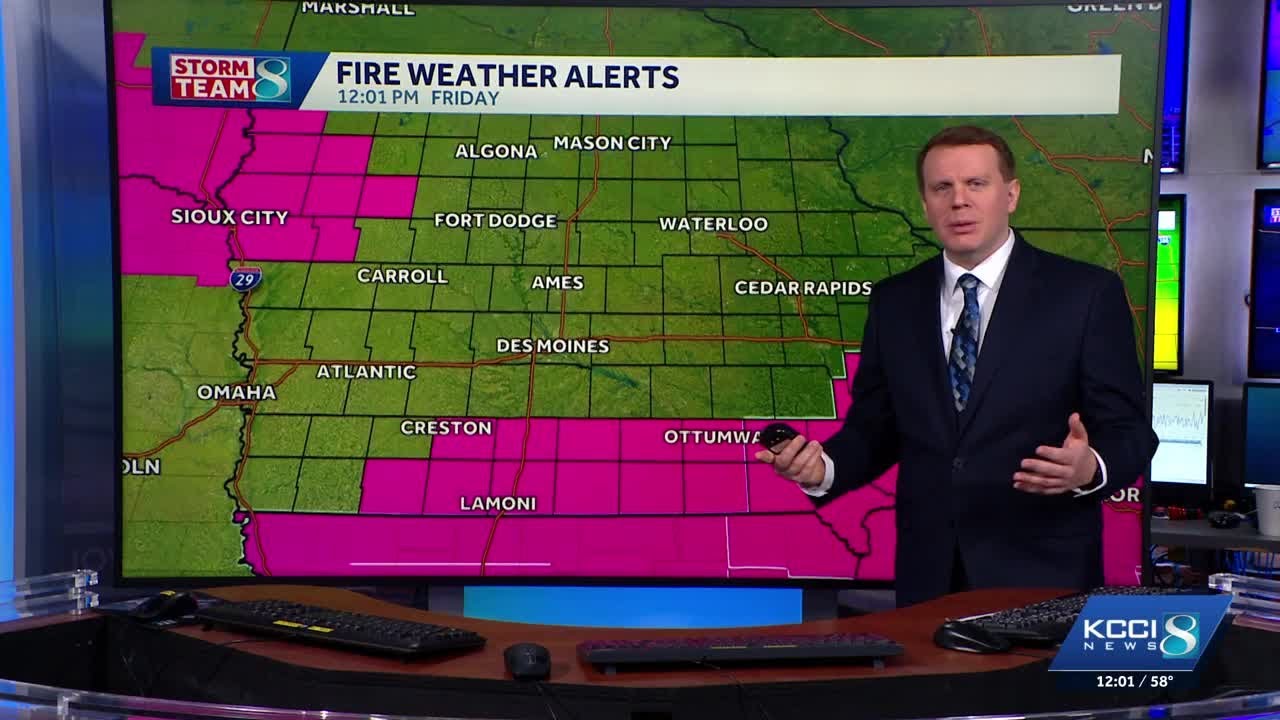 Red flag warnings in southern, northwest Iowa counties