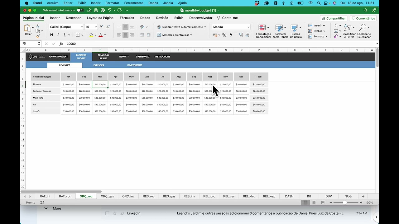 Monthly Budget Excel Spreadsheet Template - Video Tutorial