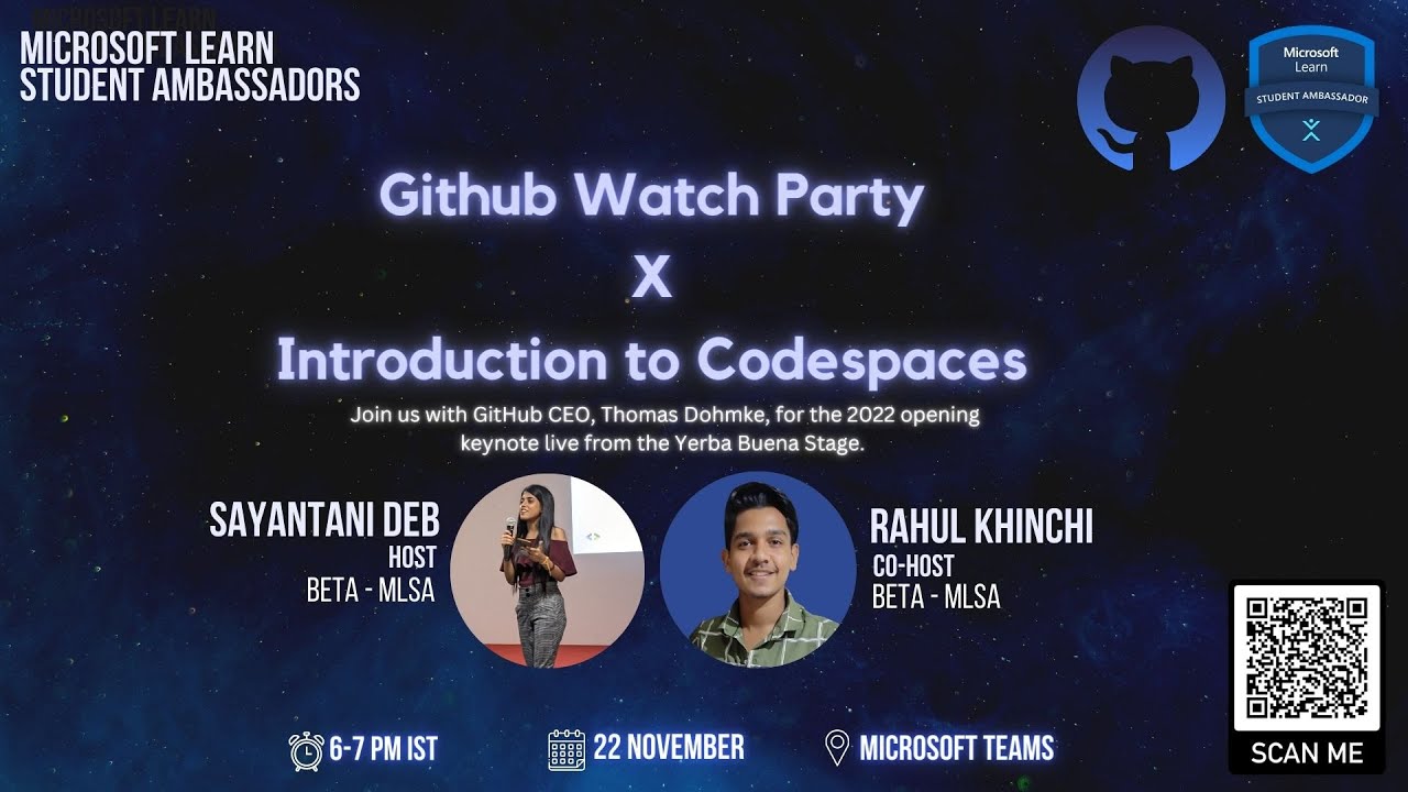 Github Watch Party And Introduction to Codespaces @rahhulk7