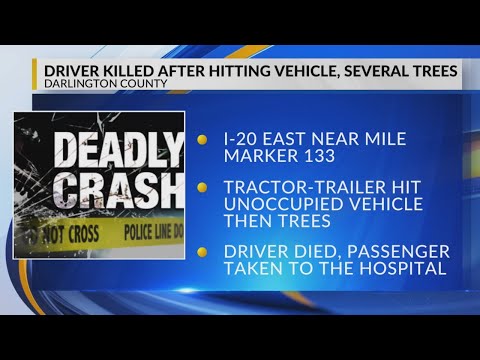 SCHP: 1 Texas man dead, 1 hospitalized following Darlington County crash after hitting disabled vehi