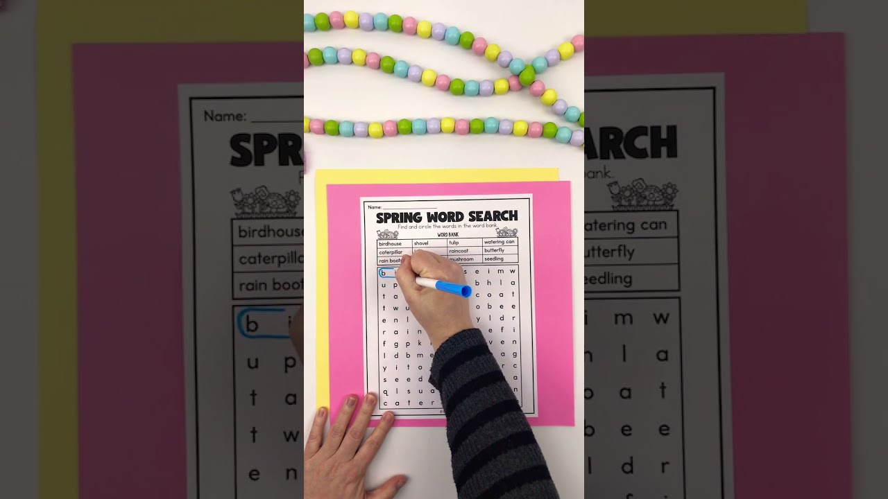 Spring word search puzzles for kids and coloring pages #kidslearning #puzzle #spring