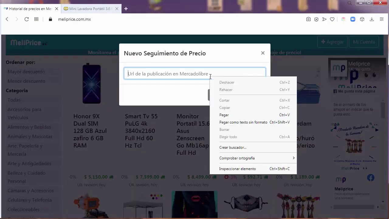 Cómo monitorear precios de un producto en Mercado Libre