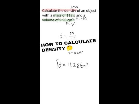 How to Calculate Density Tutorial #chemistry #homework FAST #shorts #science #elearning #education