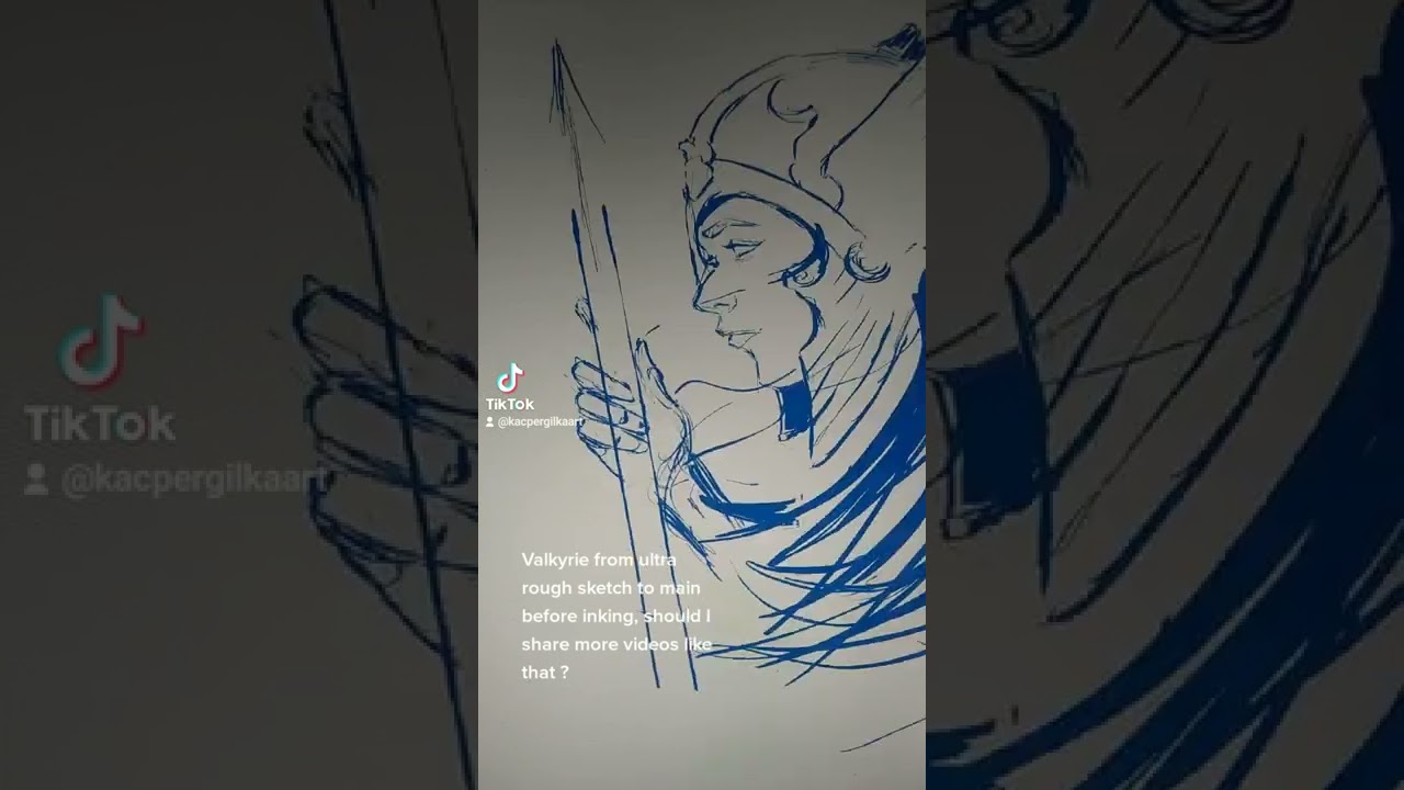 Valkyrie rough sketch time lapse procreate #drawing #nftart #mythology #valkyrie #heavymetal #design
