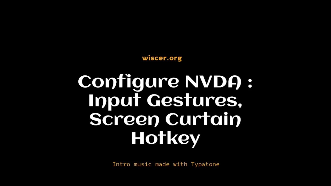 NVDA Input Gestures Preferences