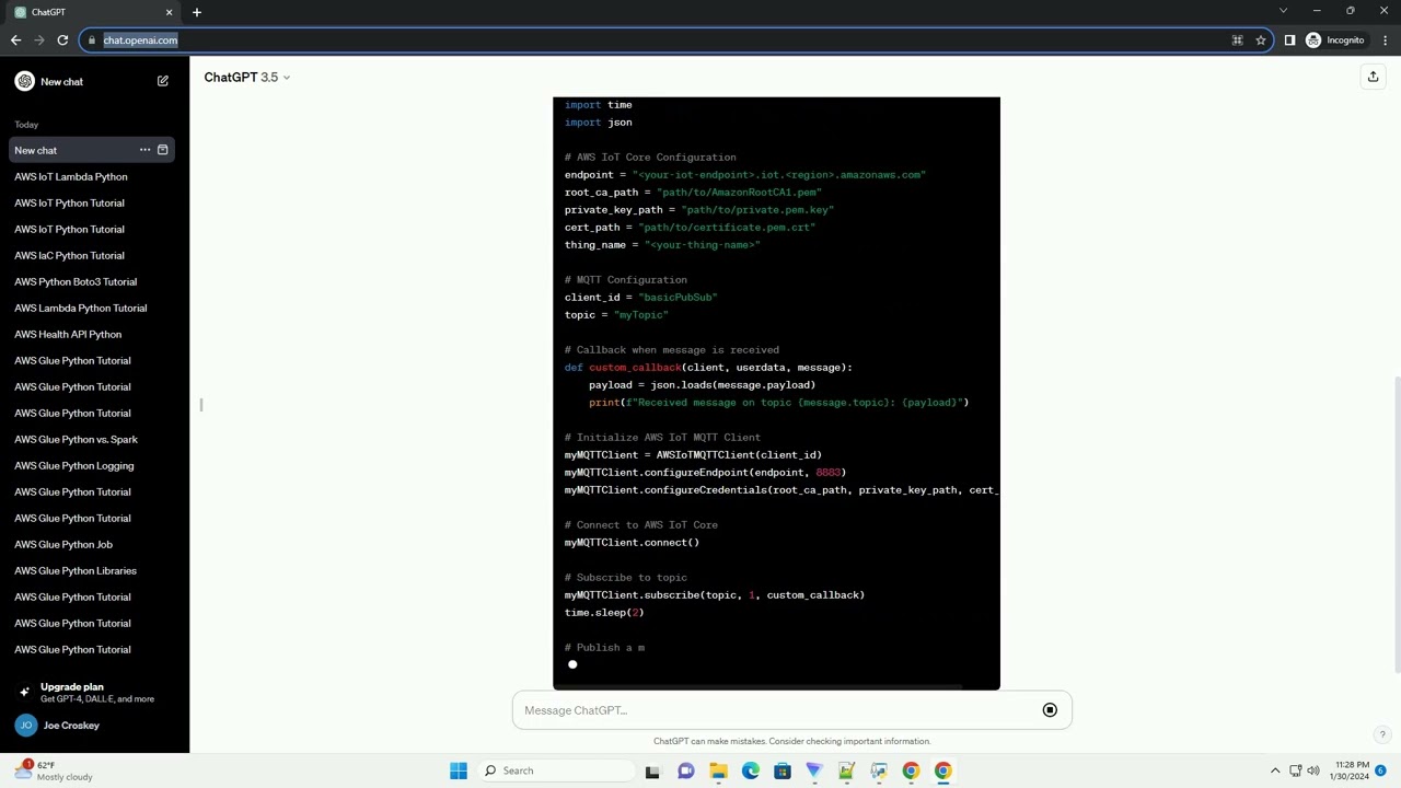 aws iot mqtt client python example