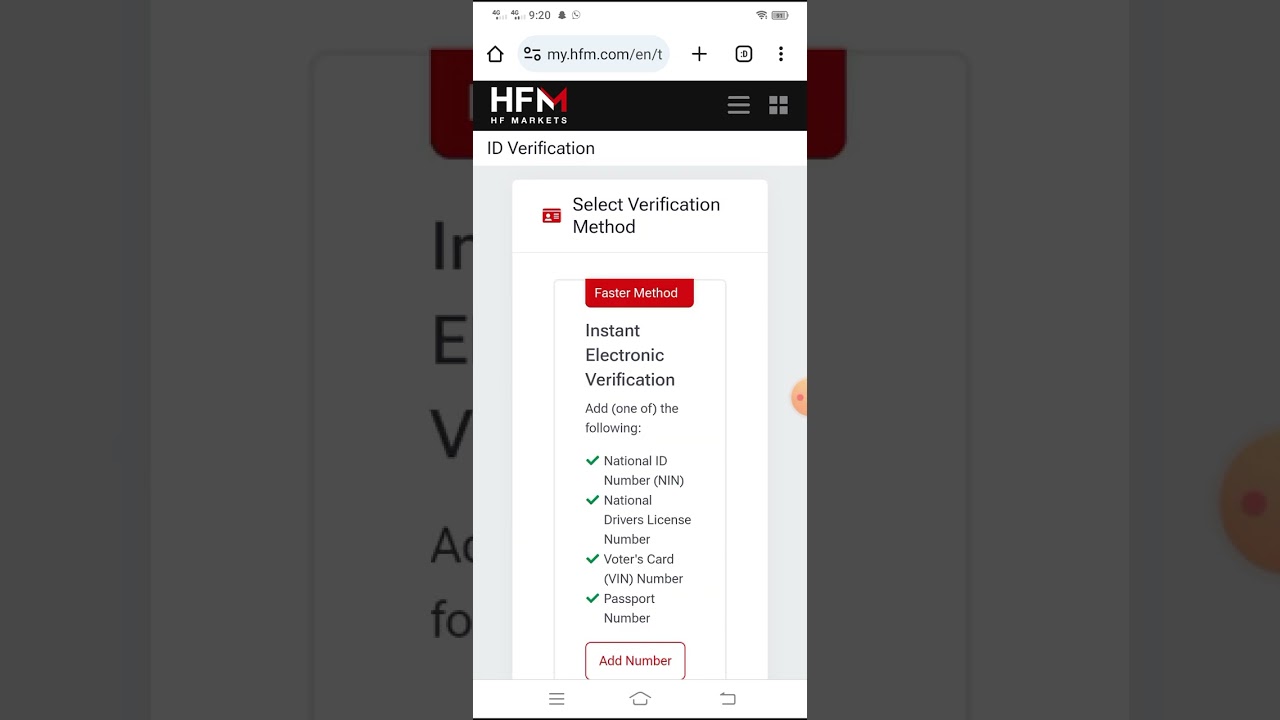 how to complete profile Registration and verify your hfm account with NIN