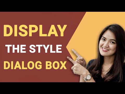 How to create style dialog box in MS Excel
