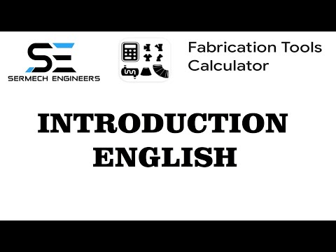 Fabrication Tools Calculator App - Introduction - English Language