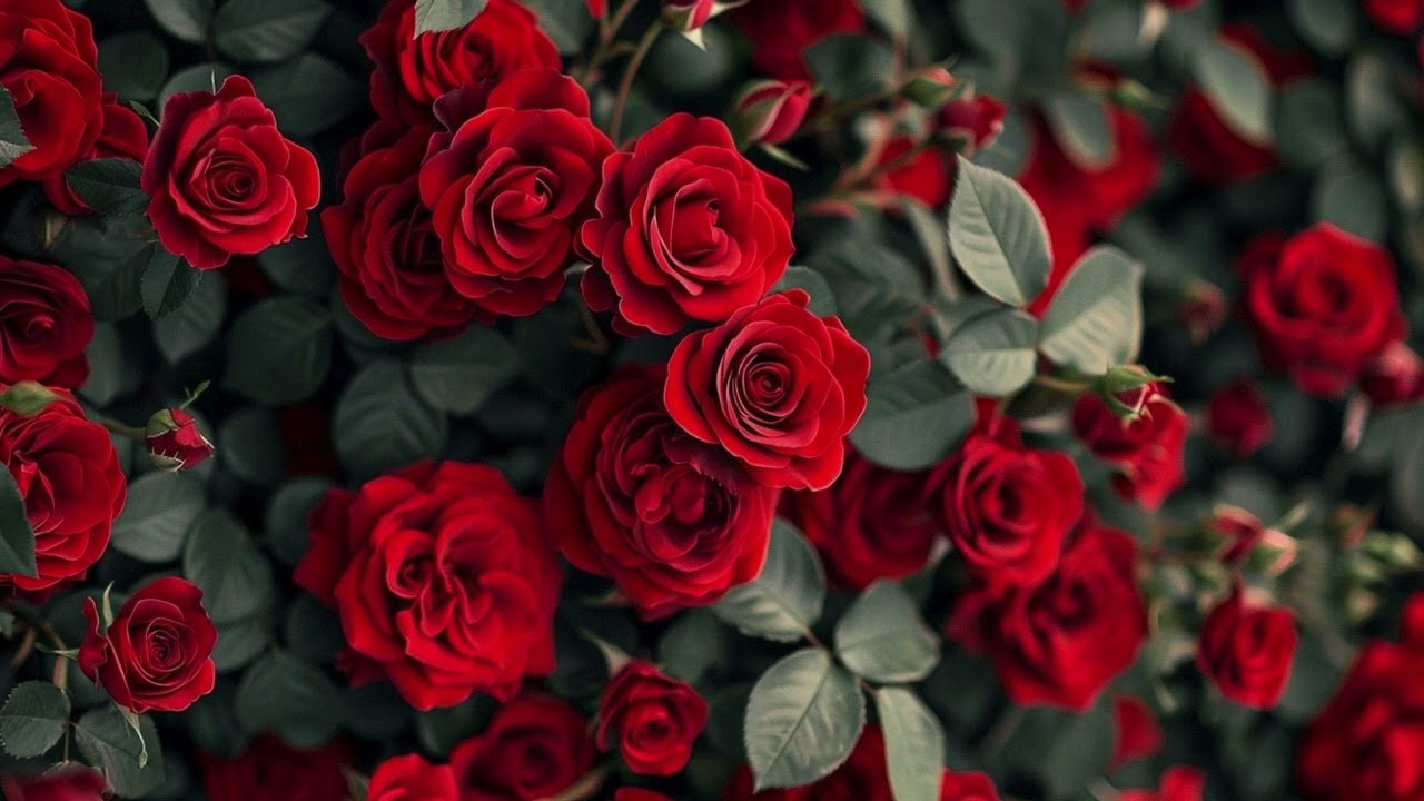 4K Red Roses Tv Screensaver |  Valentine vibes | Love | Beautiful Flowers