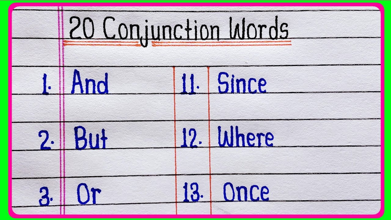 20 Conjunction Words || Examples of Conjunction || 20 Conjunction || English Grammar 