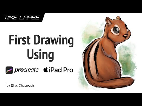 Cute Chipmunk Digital Coloring on Procreate by Elias Chatzoudis