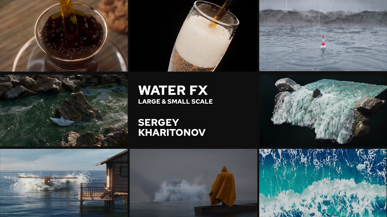 Houdini Water FX RnD Projects 2022 - 2024 | Large & Small Scale Fluid Simulations