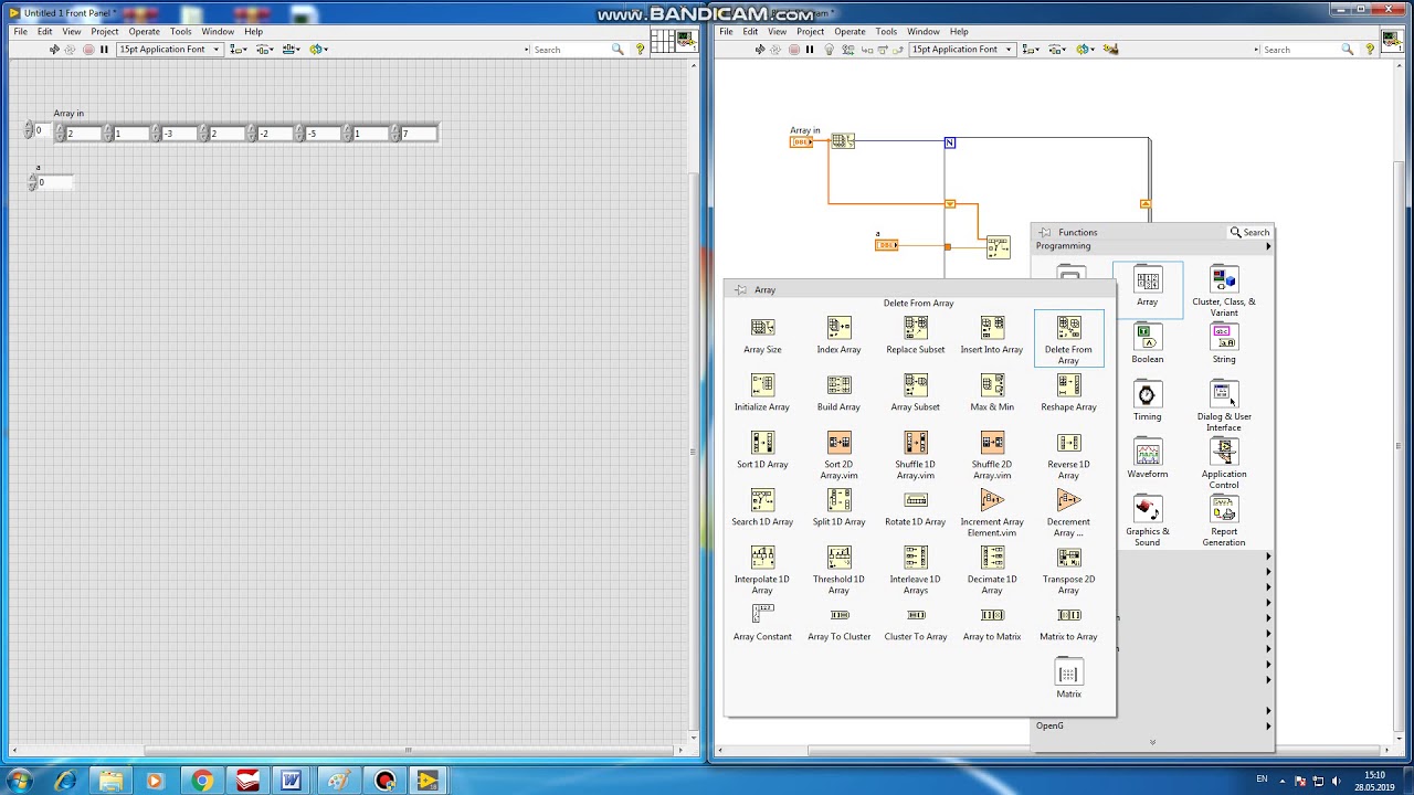 Delete element from array LabVIEW