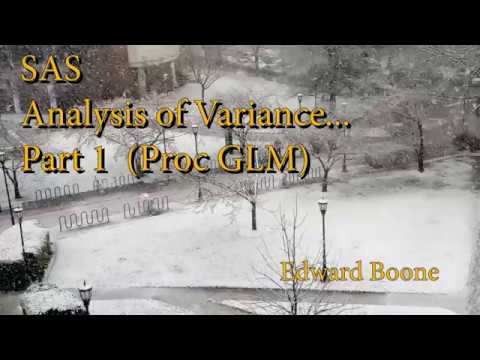 SAS Analysis of Variance... Part 1  (PROC GLM)
