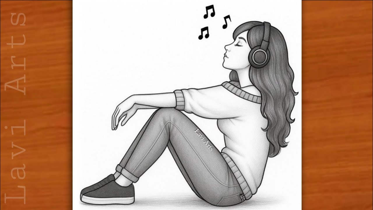 Relaxing Girl Pencil Drawing | Easy Step by Step Sketch Tutorial | kız resmi | Drawing 