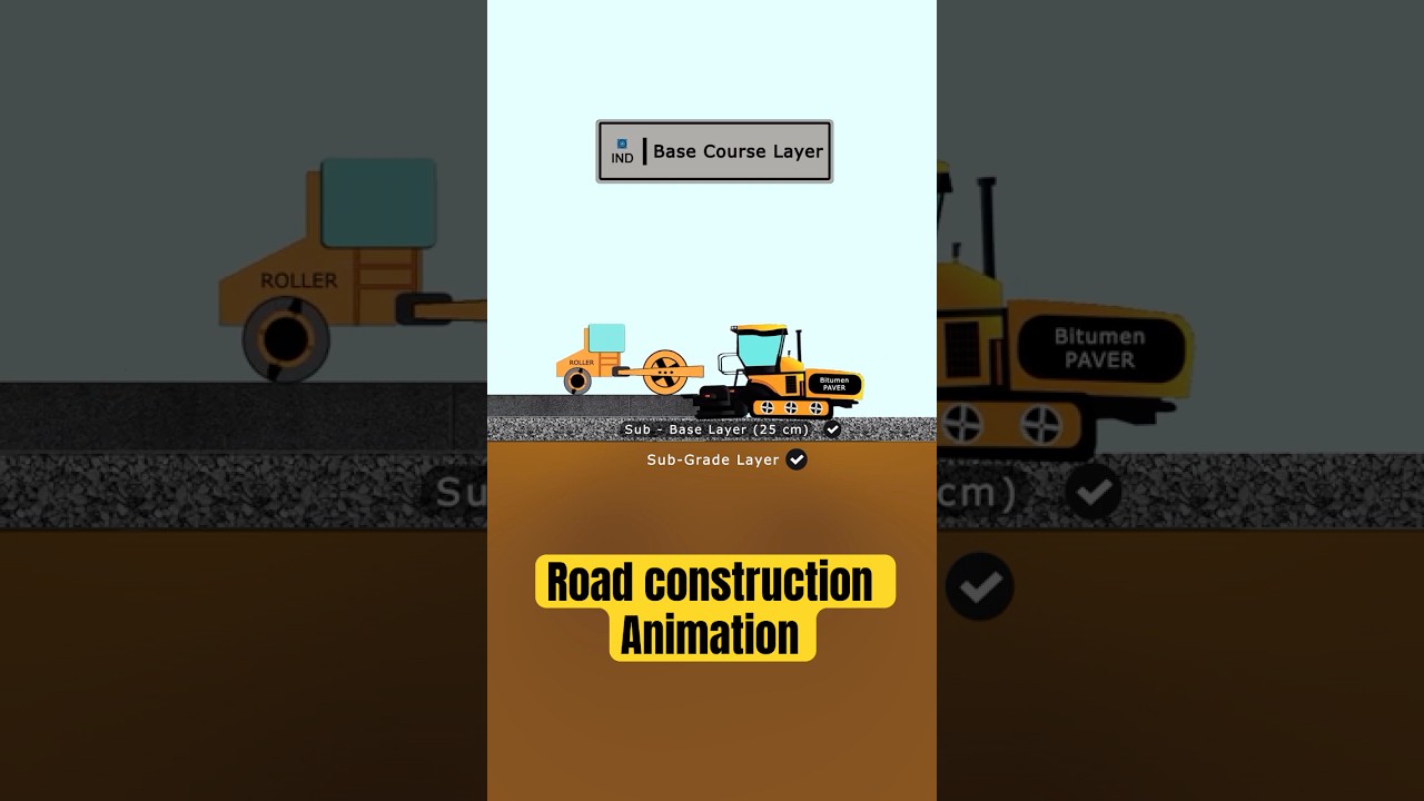 Road Construction Simple Animation Video Illustration