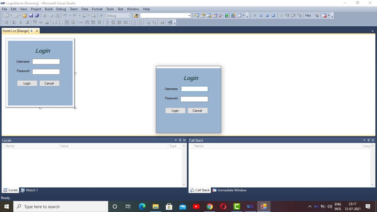 Login form design and validating using C# and SQL Server