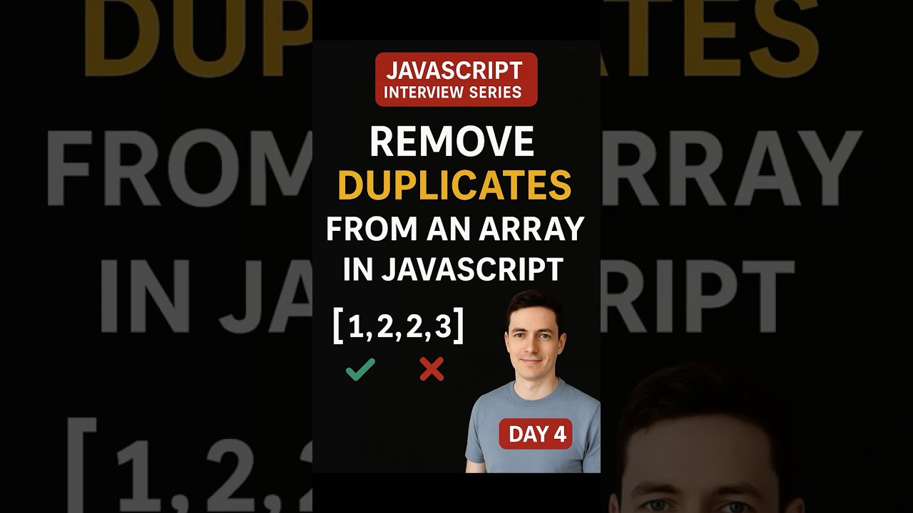 Remove Duplicates from an Array in JavaScript | JavaScript Interview Series - Day 4