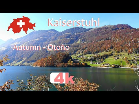 SWITZERLAND - Kaiserstuhl - LUNGERN - Walking Tour beautiful villages - hermosos pueblos - 4k
