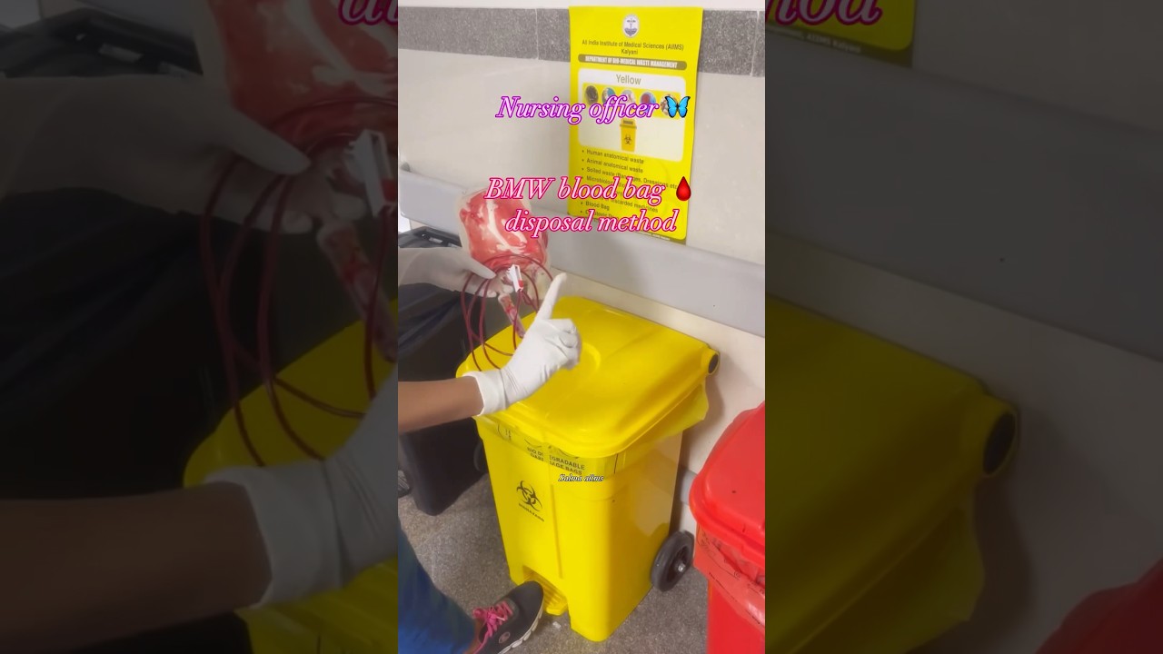 Biomedical waste management✅,,,,blood bag #aiims #biomedicalwaste #medical #norcet #viral #trending