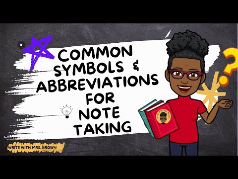 Learn Common Symbols and Abbreviations for Note Taking