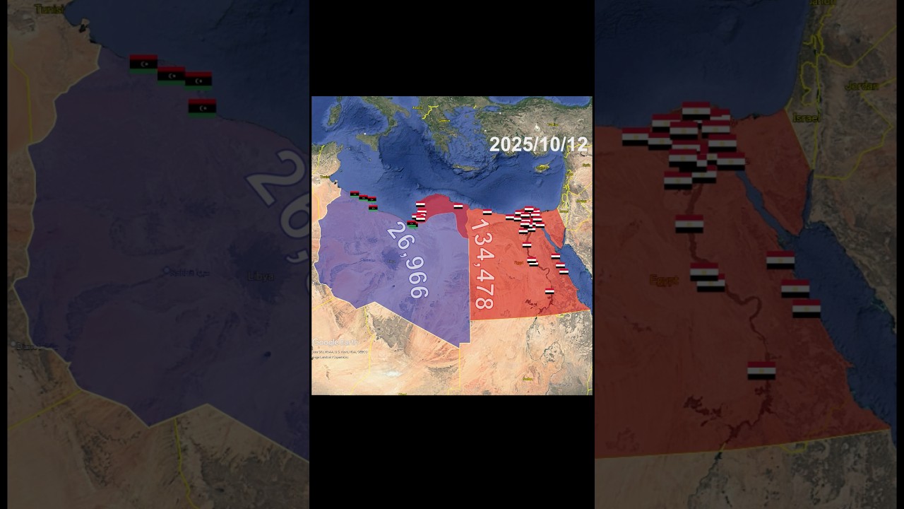 Egypt vs Libya using Google Earth (Fictional) #mapping #war #egypt #libya