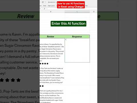 learn how to use AI functions in Excel using Chatgpt #excel #spreadsheet #accounting #excel